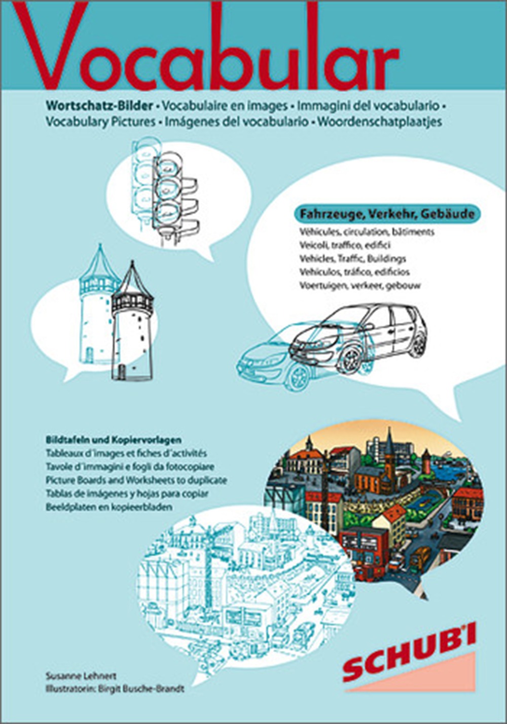 Vocabular Kopiervorlage Wortschatzbilder - Fahrzeuge, Verkehr, Gebäude